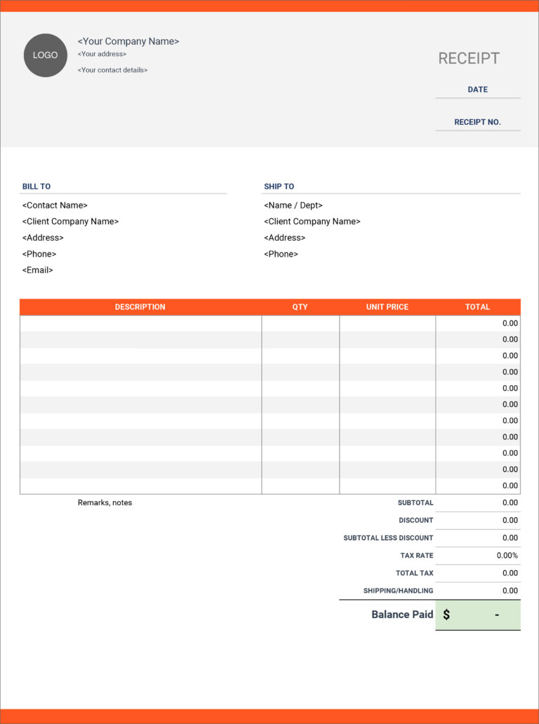14 Free Receipt Templates - Download For Microsoft Word, Excel, And ...
