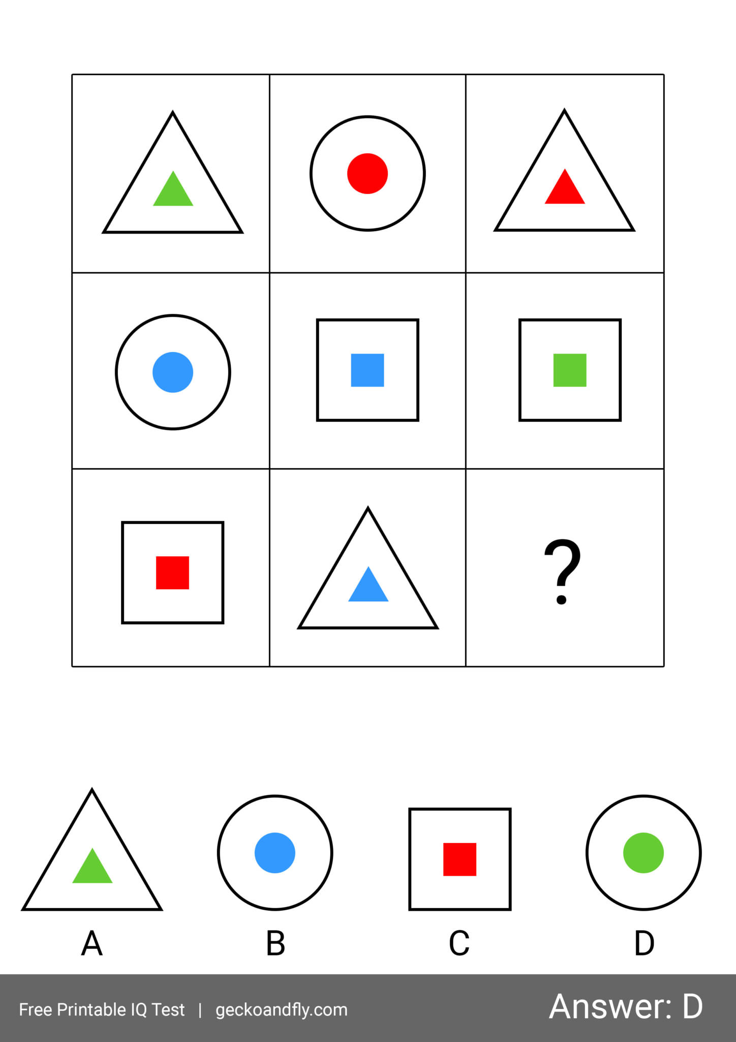 60 Free Printable IQ Test For Kids From 5 to 16 years old [ Part 1 ]