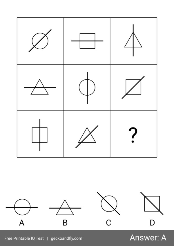 60 Free Printable IQ Test For Kids From 5 to 16 years old [ Part 2 ]