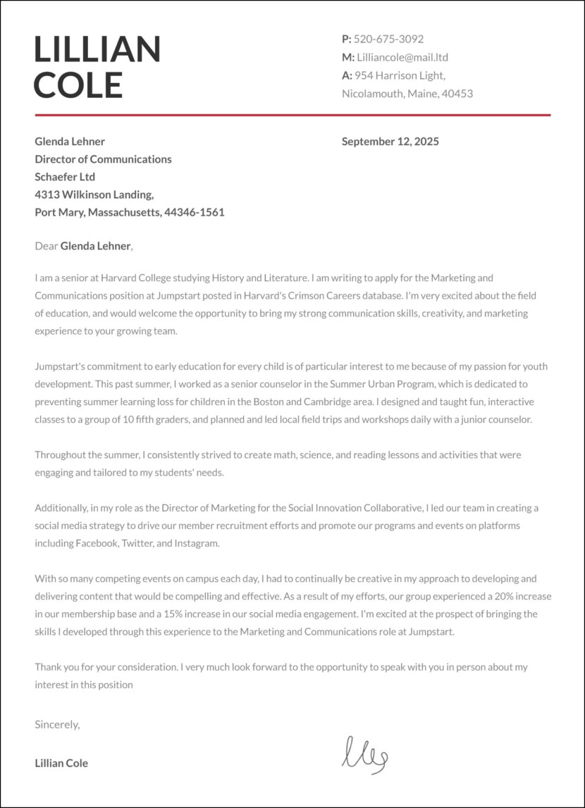 20 Free Cover Letter Templates For Microsoft Word Docx And Google Docs