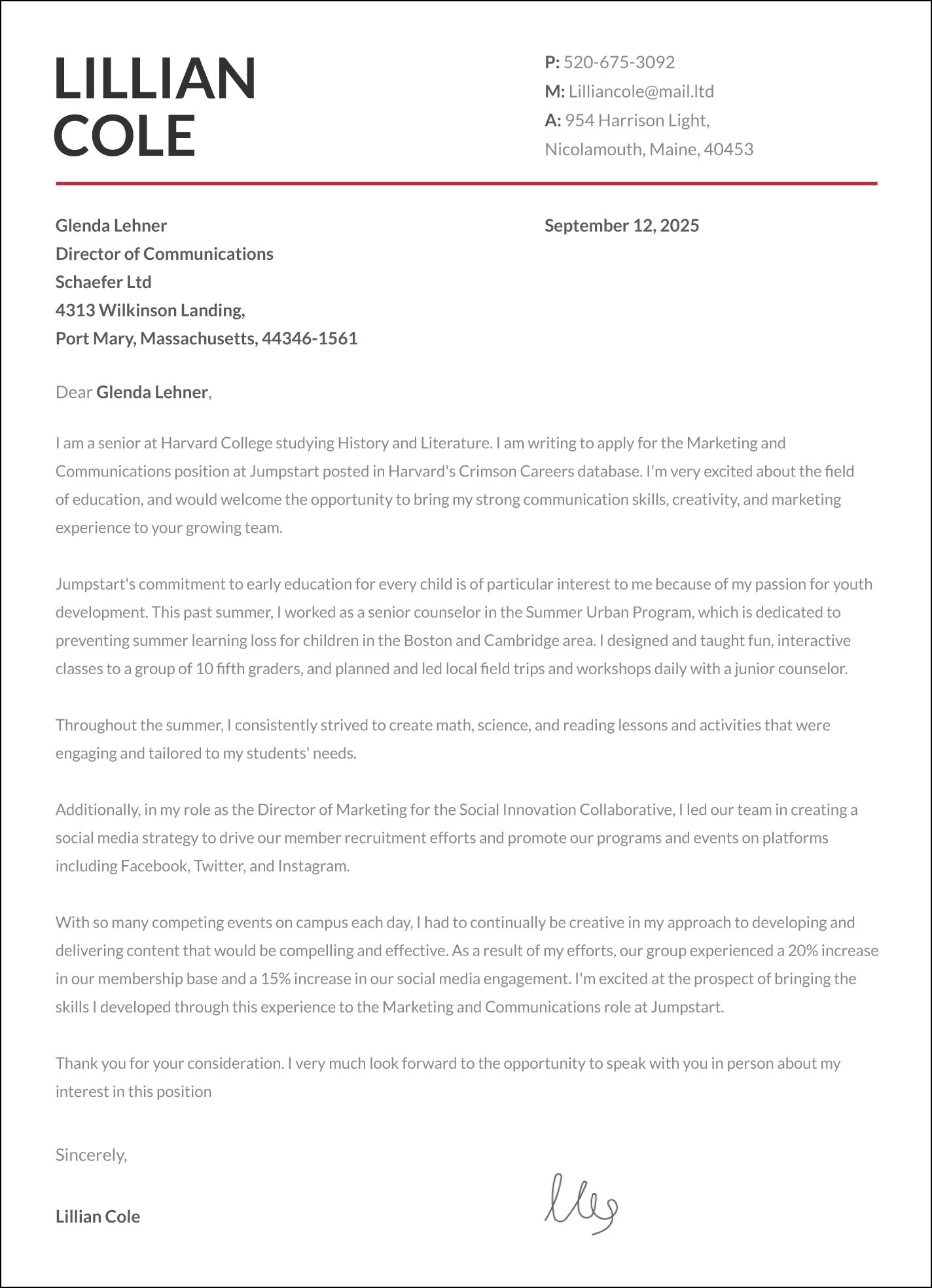 20 Free Cover Letter Templates For Microsoft Word Docx And Google Docs