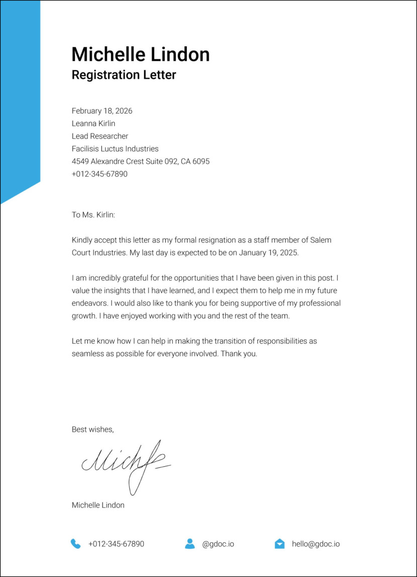 23 Free Editable Simple Resignation Letter Templates